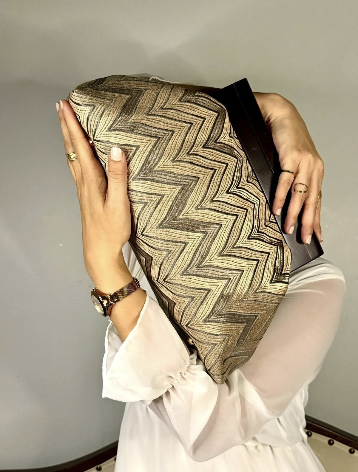 JOPHIEL Turkish Wooden Bursted Fabric Clutch Bag, Handbag | guzelhanim.com